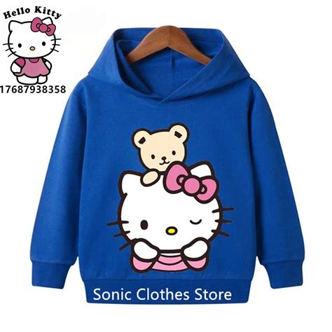 New Fashion Hello Kitty Hoodie Girls Fashion Sweatshirt Printed