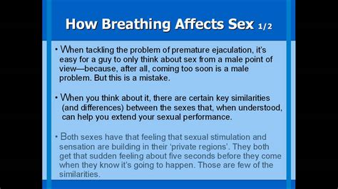 How To Overcome Premature Ejaculation Using Breathing Techniques YouTube