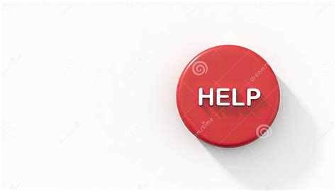A Red Emergency Button Labeled Help Against A Plain White Background