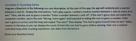 Solved Question Guessing Game Diagram A Flowchart Of The Chegg