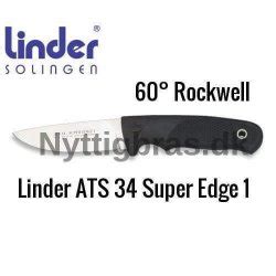 Linder Bushcraft Kniv ATS 34 Super Edge 4 Nyttigbras Dk