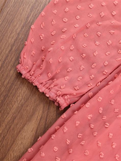 Girls Swiss Dot Ruffle Trim Dress SHEIN USA