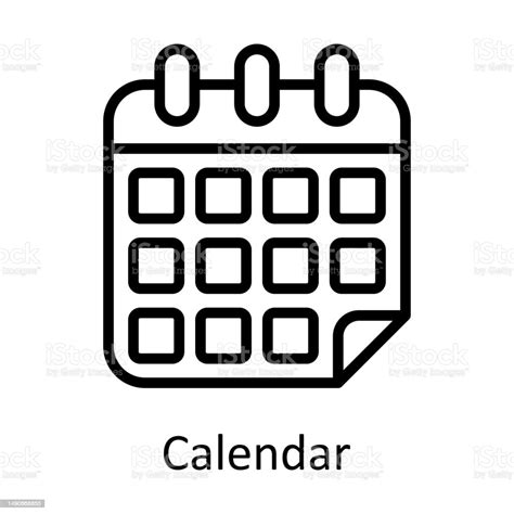 Calendar Vector Outline Icon Design Illustration Time Management Symbol