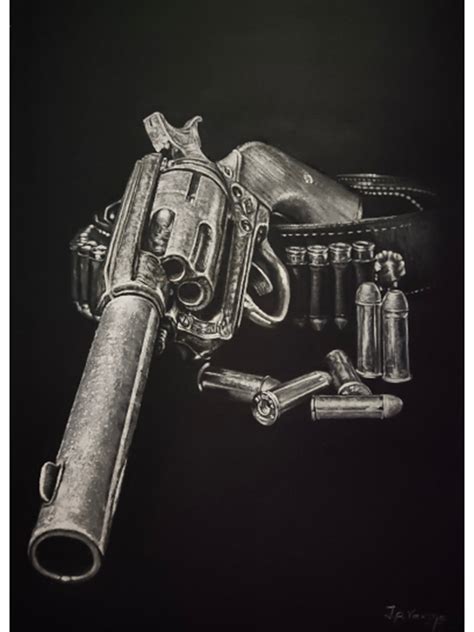 Gun And Bullets Oil On Canvas By Jai Prakash Verma Exotic India Art