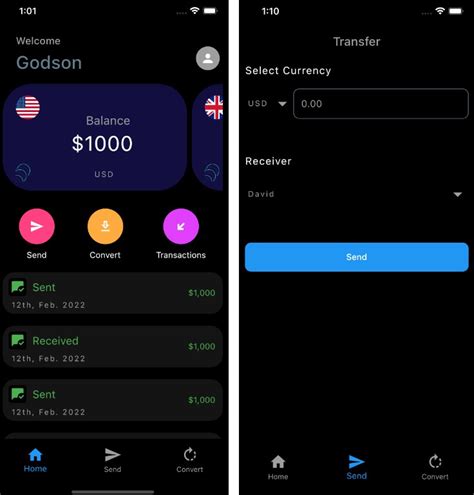 Uses Transactions In Firebase To Send And Receive Virtual Money Across