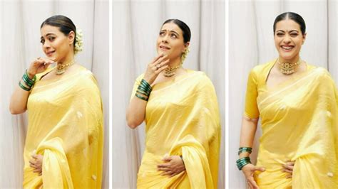 Kajol Wears Saree Looks Elegant In Pics From Ganpati Celebrations