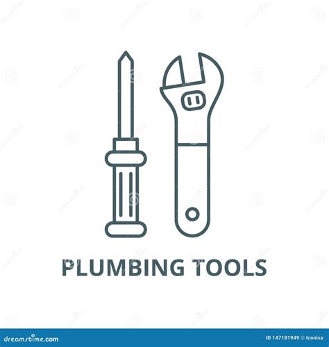 Les Outils De Tuyauterie Dirigent La Ligne Ic Ne Concept Lin Aire