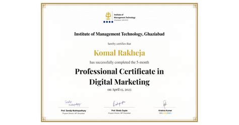 Komal Rakheja On Linkedin Professional Certificate In Digital