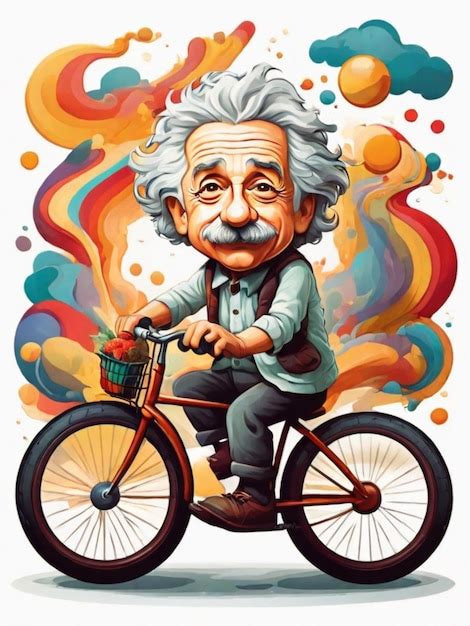 Premium Photo A Man On Cycle Colorful For T Shirt Design