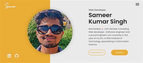 Sameer Kumar S On Linkedin React Javascript Webdevelopment Portfoliowebsite Databases