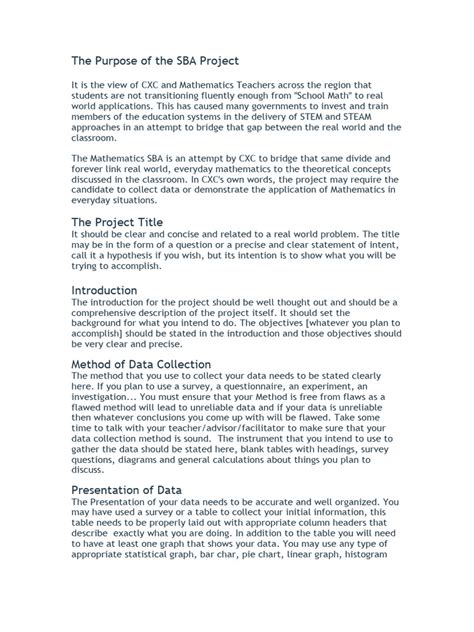 Csec Math Sba Outline Pdf Histogram Data
