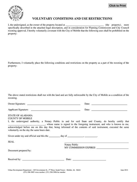 Fillable Online Voluntary Condition And Use Restriction Form Doc Fax