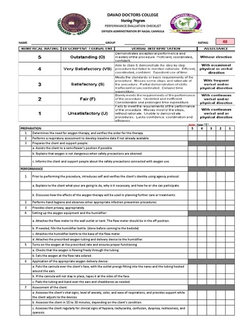 Oxygen Administration By Nasal Cannula Xlsx O2 Administration 1 Pdf