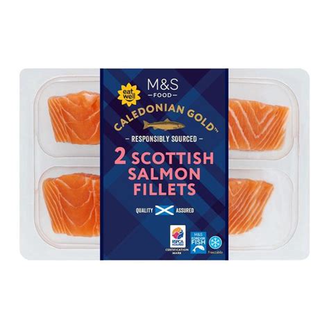 Mands Scottish 2 Salmon Fillets Skin On Ocado