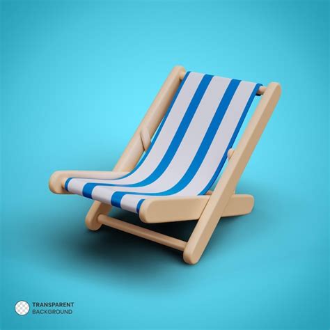 Premium Psd Foldable Beach Chair Icon Isolated 3d Render Illustration