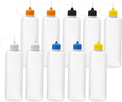 Goiio 10 Pcs 4 Ounce Precision Tip Applicator Bottle 120 Ml Translucent Glue Bottles