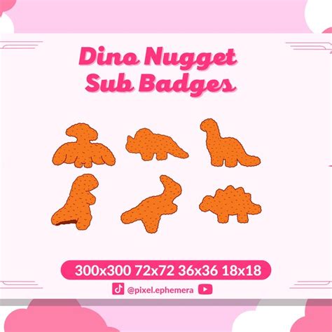 Twitch Nugget Emotes Dino Badges Etsy