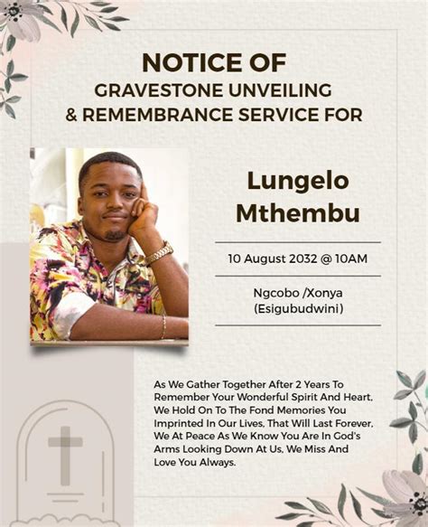 Tombstone Unveiling Flyer Templates Easy Flyer Designs