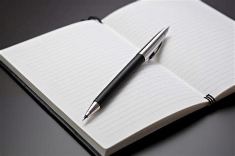 Premium AI Image Open Notebook Pen Closeup Office Book Person Write