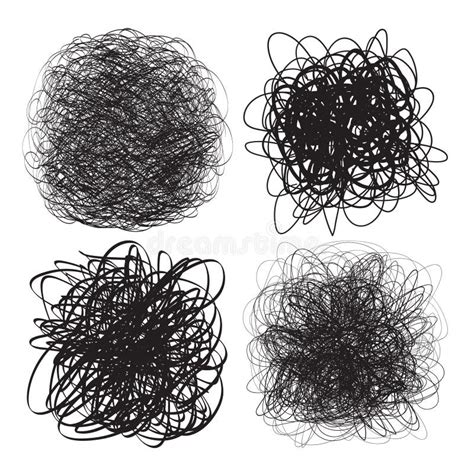 Tangled On White Chaos Pattern Scribble Sketch Background With Array Of Lines Intricate