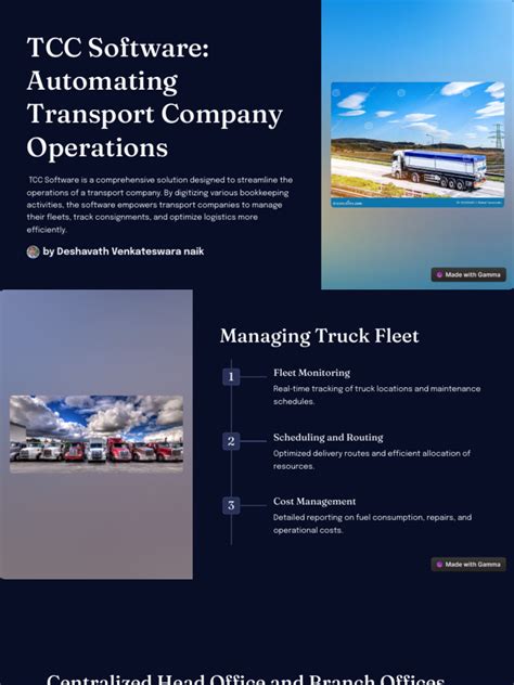 Tcc Software Automating Transport Company Operations Pdf Economies