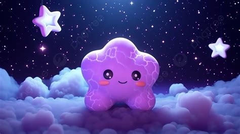 밤하늘에 사랑스러운 보라색 구름과 반짝이는 별의 3d 렌더링된 그림 하늘 패턴 추상 구름 3d 하늘 배경 일러스트 및 사진