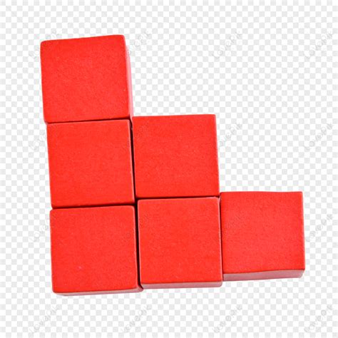 Red Cube Wooden Block Wooden Blocks Rectangle Symmetry Png Hd