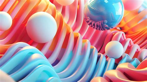 Premium Photo Abstract 3d Rendering Of Colorful Spheres And Swirling Shapes