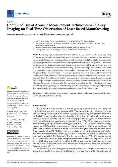 Pdf Combined Use Of Acoustic Measurement Techniques With X Ray Imaging For Real Time