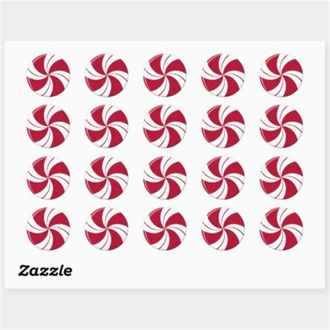 Peppermint Swirl Stripe Candy Classic Round Sticker