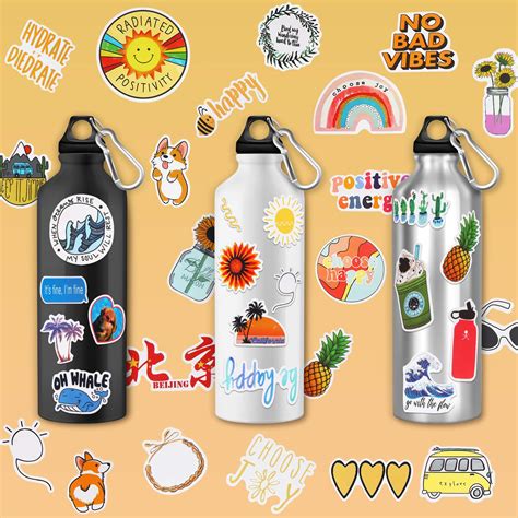 Buy 76 Pieces Water Bottle VSCO Stickers Waterproof Aesthetic Stickers