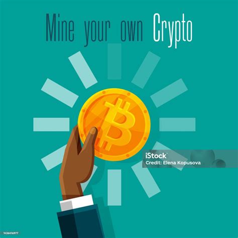 가상 금융 암호 해독 및 광업의 개념 블록 체인 기술 플랫 스타일의 비트 코인 마이닝 아프리카 계 미국인 민족의 사업가의 손은 다채로운 추상적 인 배경에서 비트 코인을