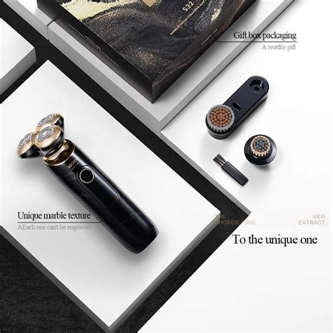 SOOCAS S32 Electric Shaver LED Display IPX7 Waterproof Auto Razor Man ...