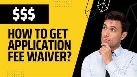 How To Get Application Fee Waiver For International Students Youtube