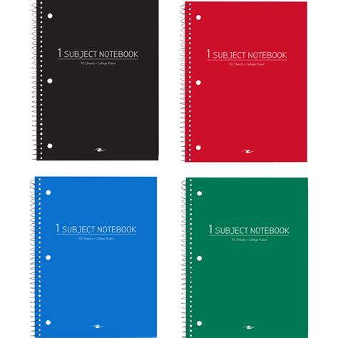 Roaring Spring Poly Cover Notebook Asst 8x105in 70sht Bulk 1 Subject