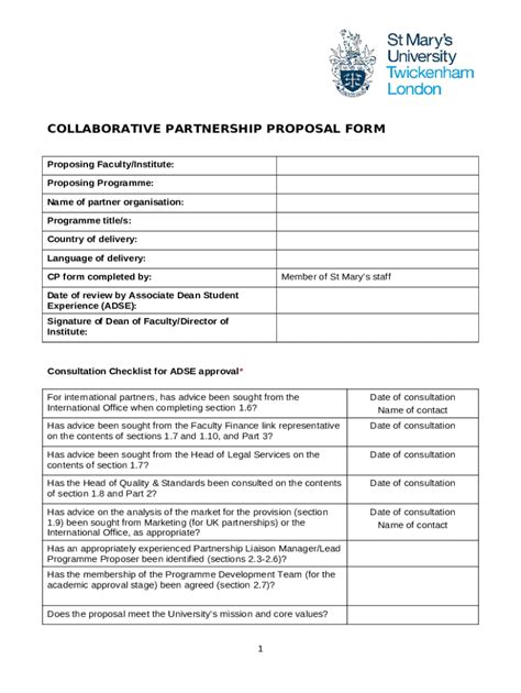 Collab Partnership Proposal 2 Collaborative Partnership Proposal Doc Template Pdffiller