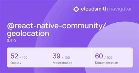 React Native Communitygeolocation 340 Npm Package Quality Cloudsmith Navigator