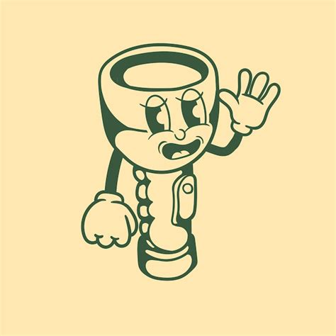 Premium Vector Vintage Character Design Of A Flashlight