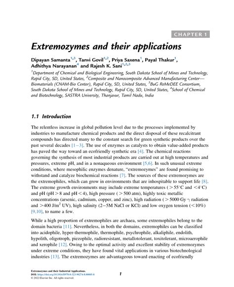 Pdf Extremozymes And Their Applications