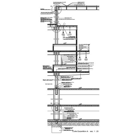 Sectional Detail Of Wall 2d View Rcc Structural Block Dwg File
