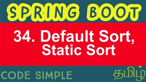 34 default sort static sort and more spring boot expert tutorial