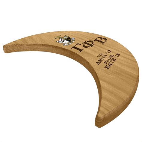 Gamma Phi Beta Engraved Crescent Plaque By Greek Creations