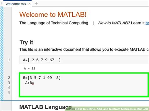How To Define Add And Subtract Matrices In Matlab 12 Steps
