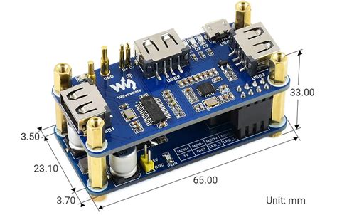 waveshare poe ethernet usb hub hat for raspberry pi zero robotshop