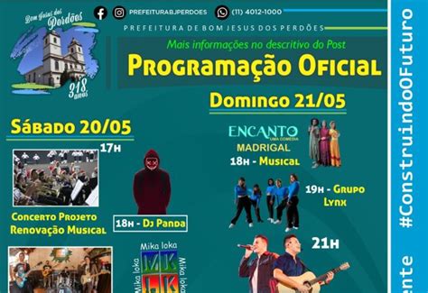 Notícia Bom Jesus Dos PerdÕes 318 Anos Prefeitura Municipal De Bom Jesus Dos Perdões