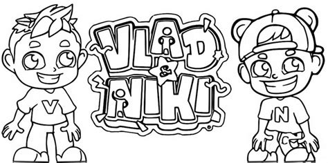 Coloring Page Youtubers 2023 Vlad And Niki Logo 1