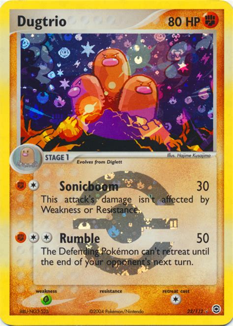 Pokémon EX FireRed LeafGreen Card Dugtrio Parallel Reverse Holo
