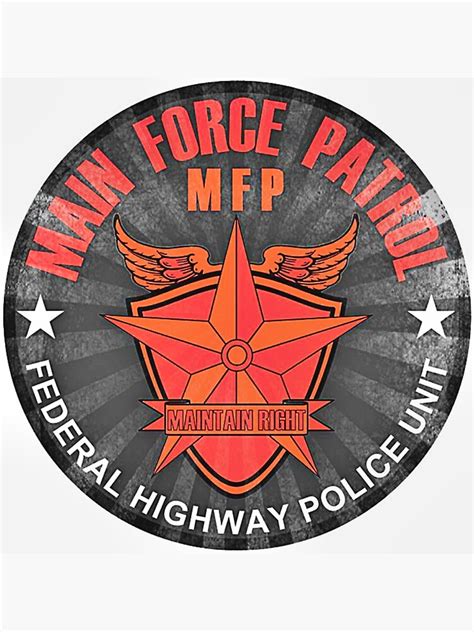 Mfp Main Force Patrol Mad Max Sticker For Sale By Tatt2streetwear