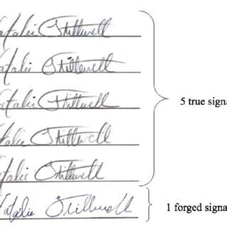 Signature Sample The First 5 Signatures Are True And The Final