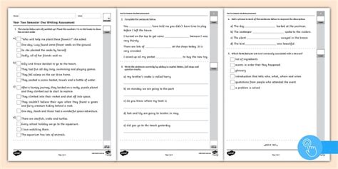Year 2 Semester 1 Writing Assessment Primary Education